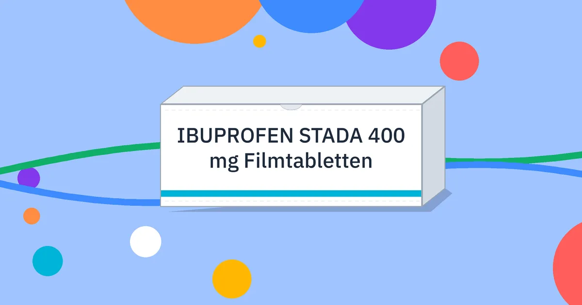 Symbolbild: Packung mit der Aufschrift IBUPROFEN STADA 400 mg Filmtabletten (PZN 03470858) – Verfügbarkeit und Bezug in Apotheken in Frankfurt am Main