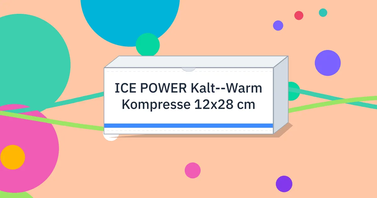 Symbolbild: Packung mit der Aufschrift ICE POWER Kalt--Warm Kompresse 12x28 cm (PZN 18120880) – Verfügbarkeit und Bezug in Apotheken in Frankfurt am Main