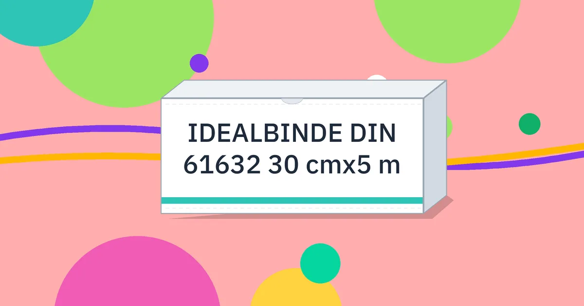 Symbolbild: Packung mit der Aufschrift IDEALBINDE DIN 61632 30 cmx5 m (PZN 07200541) – Verfügbarkeit und Bezug in Apotheken in Frankfurt am Main