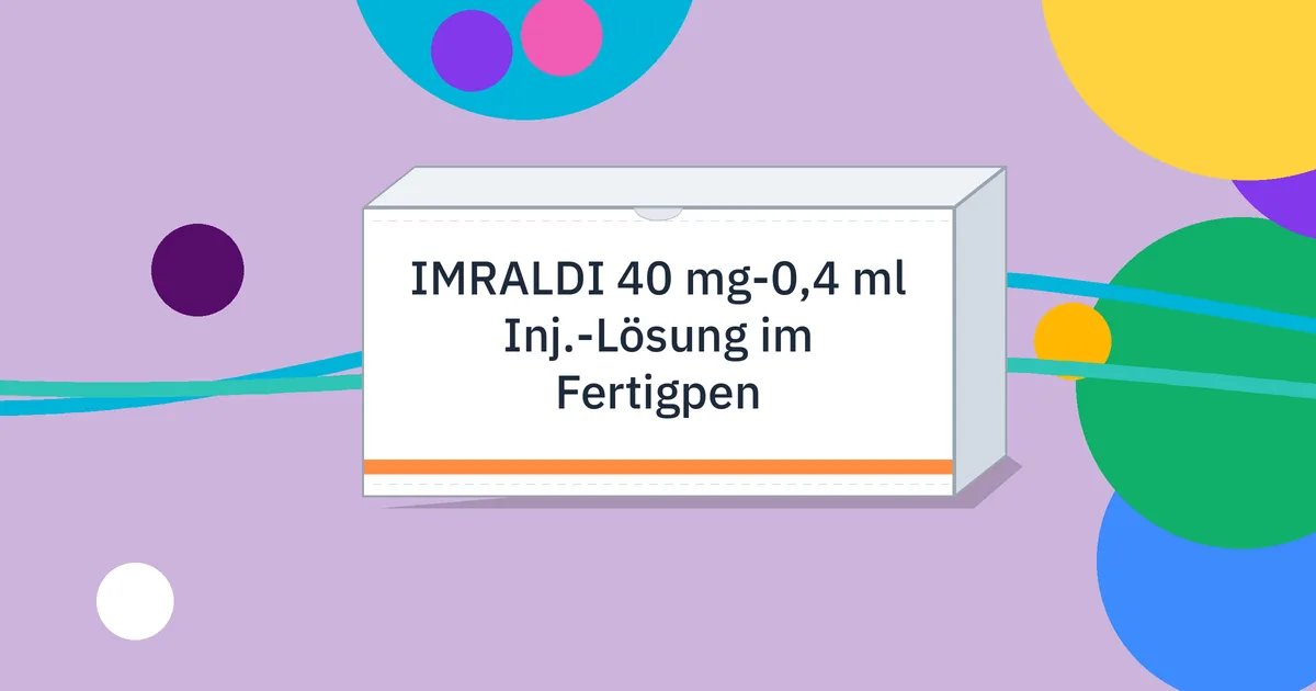 Symbolbild: Packung mit der Aufschrift IMRALDI 40 mg-0,4 ml Inj.-Lösung im Fertigpen (PZN 18410721) – Verfügbarkeit und Bezug in Apotheken in Frankfurt am Main