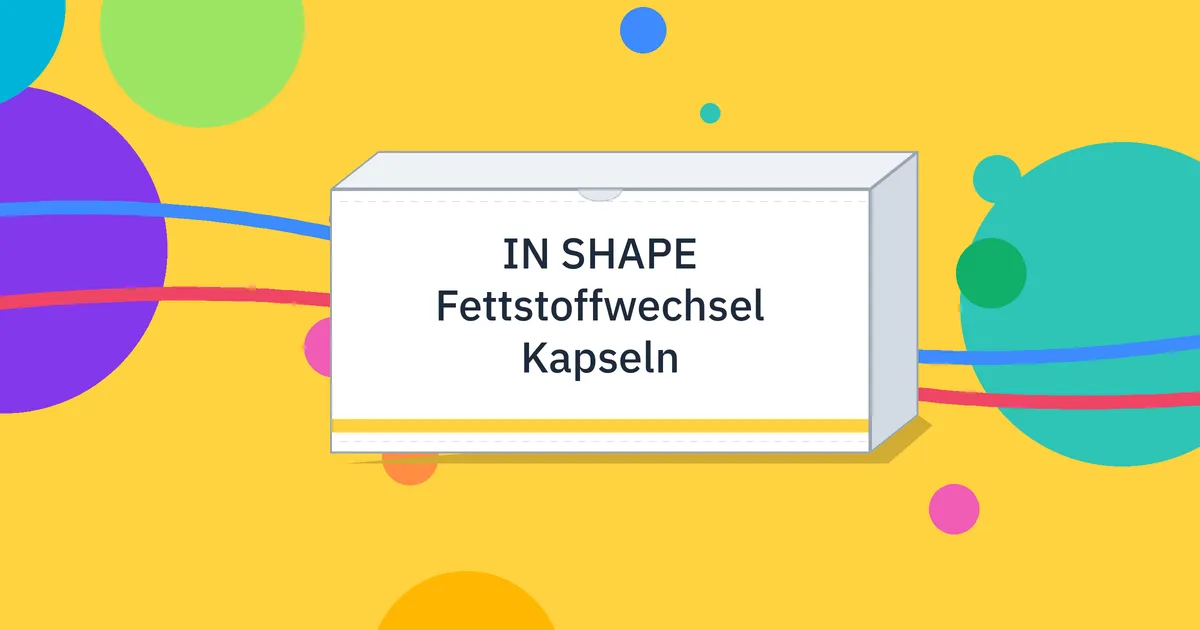 Symbolbild: Packung mit der Aufschrift IN SHAPE Fettstoffwechsel Kapseln (PZN 17255767) – Verfügbarkeit und Bezug in Apotheken in Frankfurt am Main