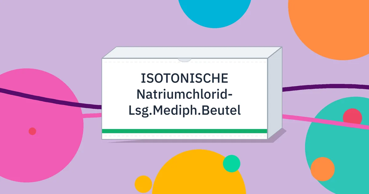 Symbolbild: Packung mit der Aufschrift ISOTONISCHE Natriumchlorid-Lsg.Mediph.Beutel (PZN 19633802) – Verfügbarkeit und Bezug in Apotheken in Frankfurt am Main