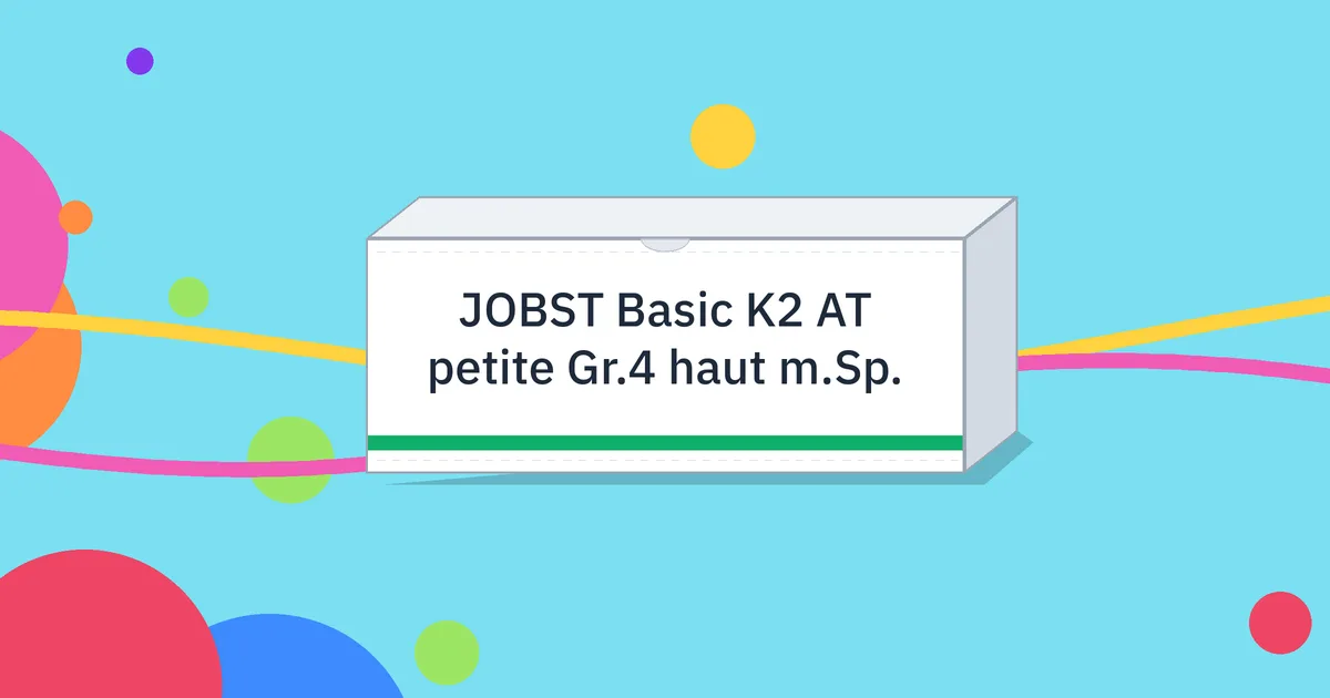 Symbolbild: Packung mit der Aufschrift JOBST Basic K2 AT petite Gr.4 haut m.Sp. (PZN 13060469) – Verfügbarkeit und Bezug in Apotheken in Frankfurt am Main