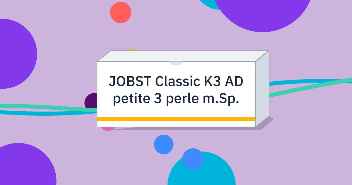 Symbolbild: Packung mit der Aufschrift JOBST Classic K3 AD petite 3 perle m.Sp. (PZN 13070019) – Verfügbarkeit und Bezug in Apotheken in Frankfurt am Main