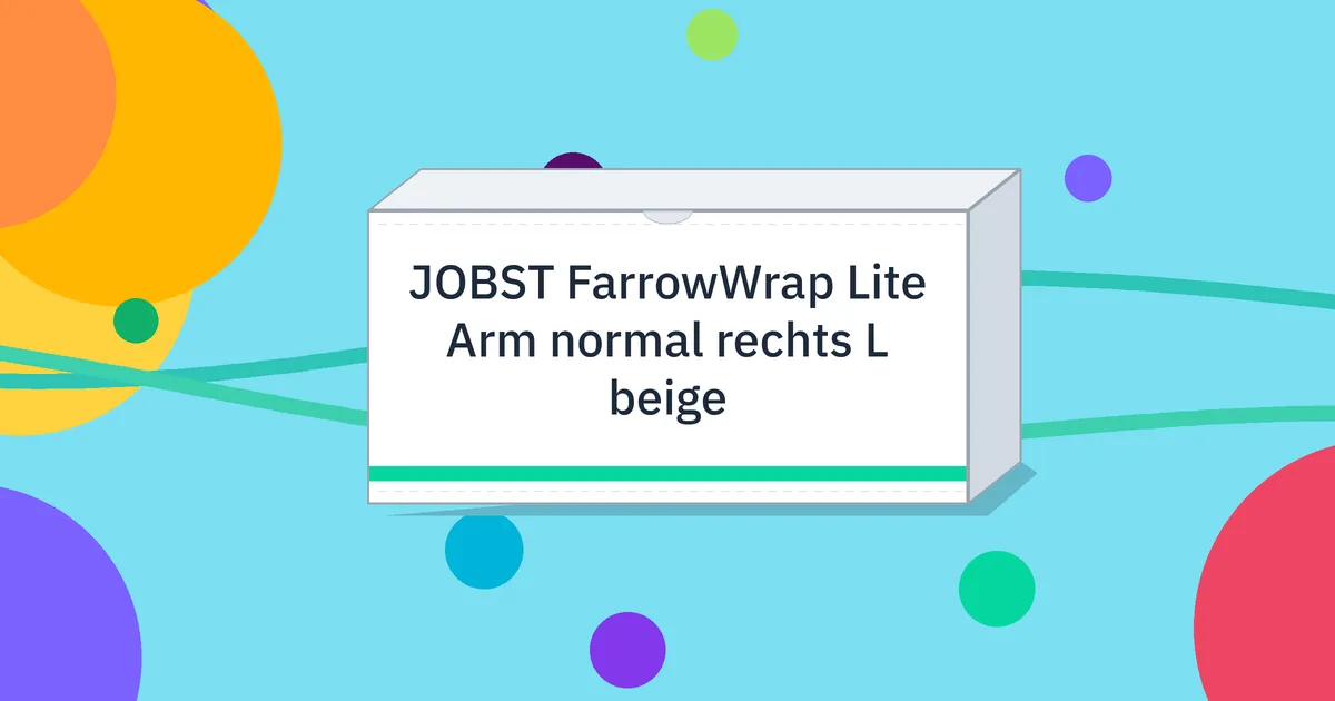Symbolbild: Packung mit der Aufschrift JOBST FarrowWrap Lite Arm normal rechts L beige (PZN 13870197) – Verfügbarkeit und Bezug in Apotheken in Frankfurt am Main
