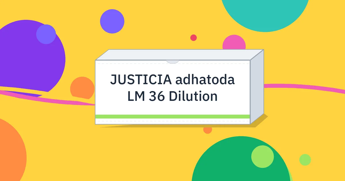 Symbolbild: Packung mit der Aufschrift JUSTICIA adhatoda LM 36 Dilution (PZN 13565809) – Verfügbarkeit und Bezug in Apotheken in Frankfurt am Main
