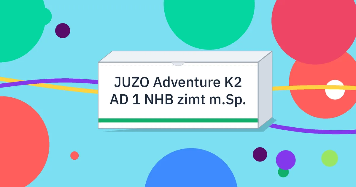Symbolbild: Packung mit der Aufschrift JUZO Adventure K2 AD 1 NHB zimt m.Sp. (PZN 16494116) – Verfügbarkeit und Bezug in Apotheken in Frankfurt am Main