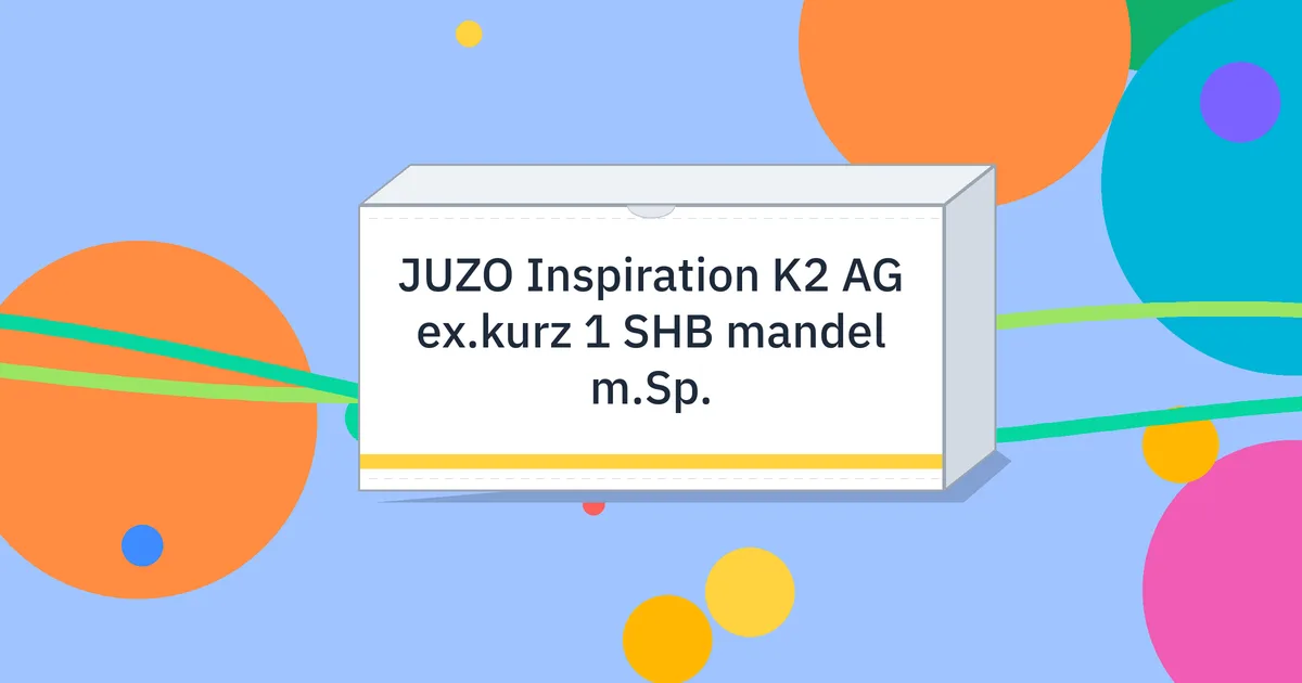 Symbolbild: Packung mit der Aufschrift JUZO Inspiration K2 AG ex.kurz 1 SHB mandel m.Sp. (PZN 14924015) – Verfügbarkeit und Bezug in Apotheken in Frankfurt am Main