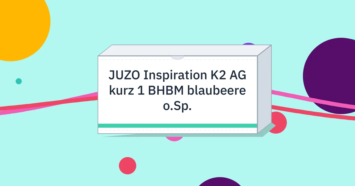 Symbolbild: Packung mit der Aufschrift JUZO Inspiration K2 AG kurz 1 BHBM blaubeere o.Sp. (PZN 14877439) – Verfügbarkeit und Bezug in Apotheken in Frankfurt am Main
