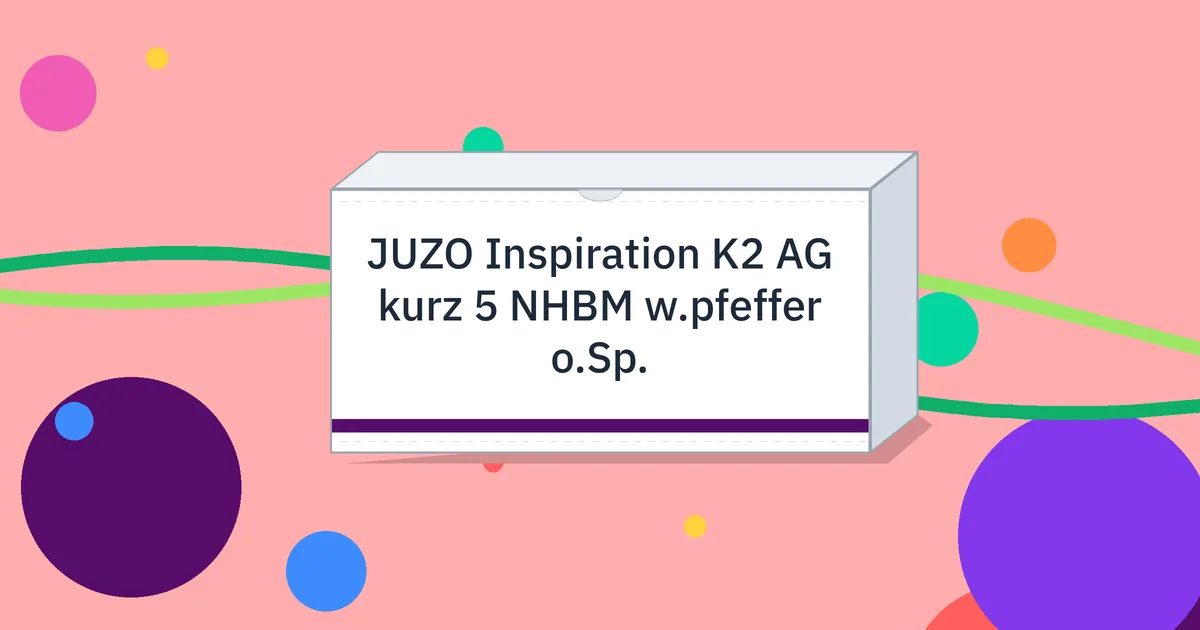 Symbolbild: Packung mit der Aufschrift JUZO Inspiration K2 AG kurz 5 NHBM w.pfeffer o.Sp. (PZN 14949908) – Verfügbarkeit und Bezug in Apotheken in Frankfurt am Main