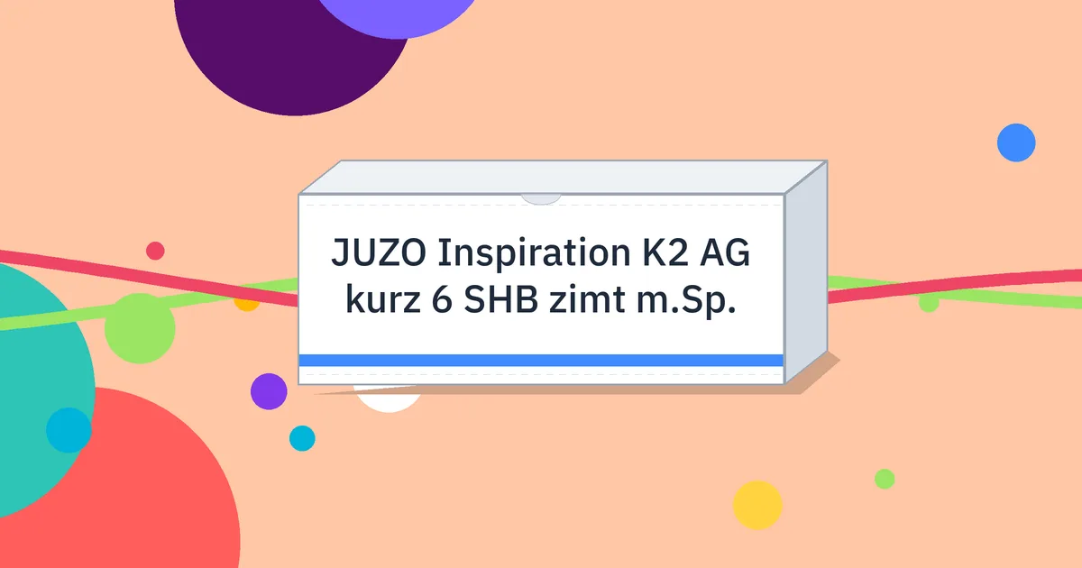 Symbolbild: Packung mit der Aufschrift JUZO Inspiration K2 AG kurz 6 SHB zimt m.Sp. (PZN 14923932) – Verfügbarkeit und Bezug in Apotheken in Frankfurt am Main