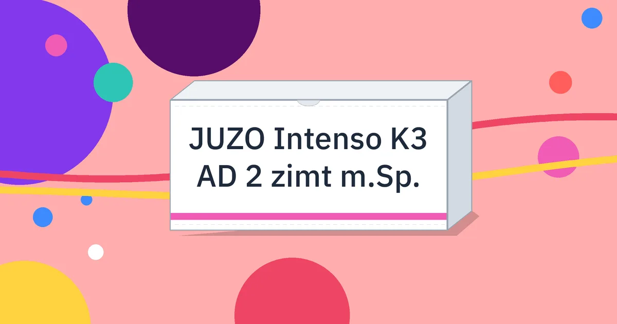 Symbolbild: Packung mit der Aufschrift JUZO Intenso K3 AD 2 zimt m.Sp. (PZN 18627277) – Verfügbarkeit und Bezug in Apotheken in Frankfurt am Main