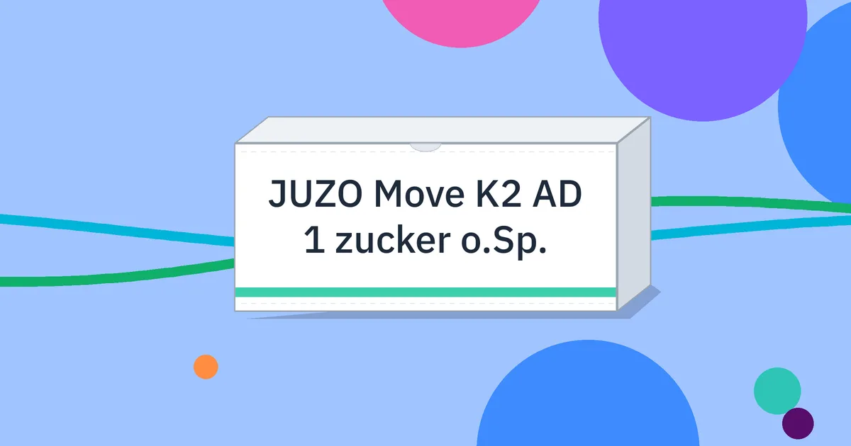 Symbolbild: Packung mit der Aufschrift JUZO Move K2 AD 1 zucker o.Sp. (PZN 18507716) – Verfügbarkeit und Bezug in Apotheken in Frankfurt am Main