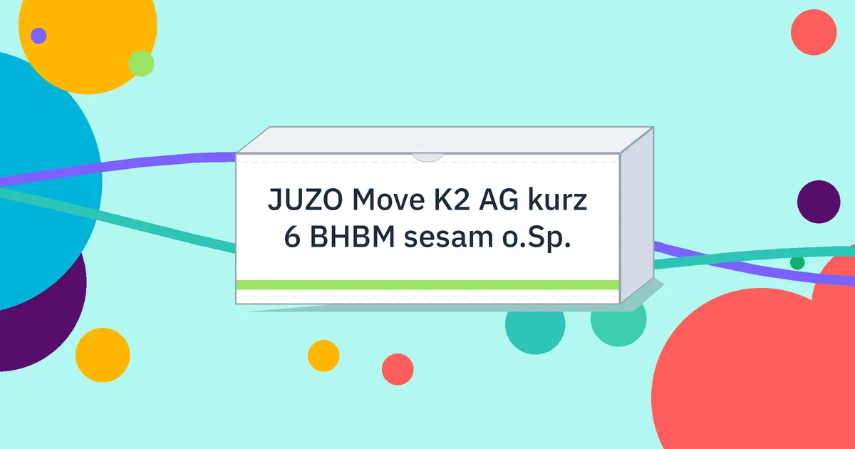 Symbolbild: Packung mit der Aufschrift JUZO Move K2 AG kurz 6 BHBM sesam o.Sp. (PZN 18530661) – Verfügbarkeit und Bezug in Apotheken in Frankfurt am Main
