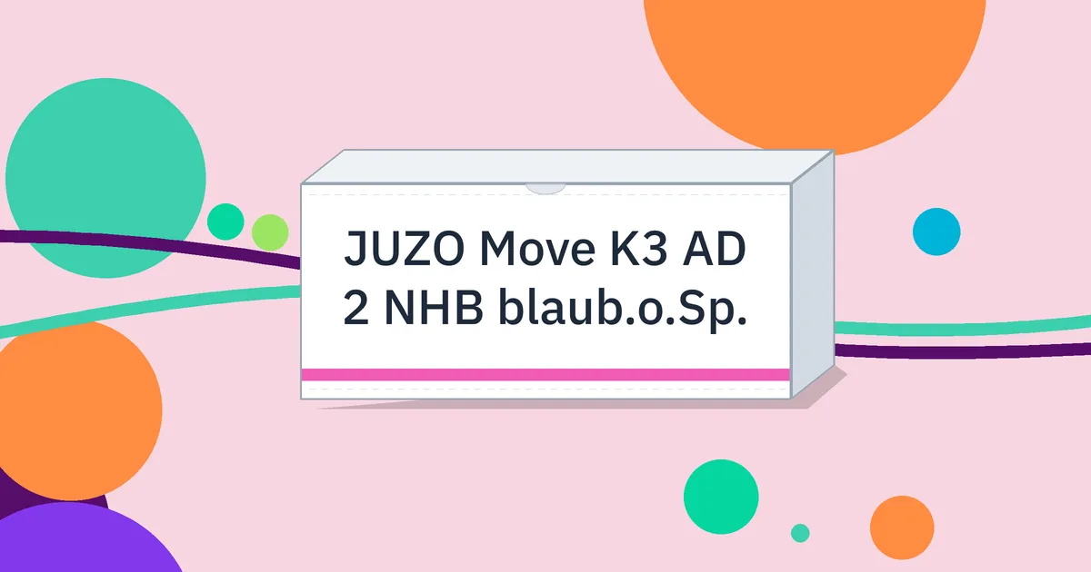 Symbolbild: Packung mit der Aufschrift JUZO Move K3 AD 2 NHB blaub.o.Sp. (PZN 18571341) – Verfügbarkeit und Bezug in Apotheken in Frankfurt am Main
