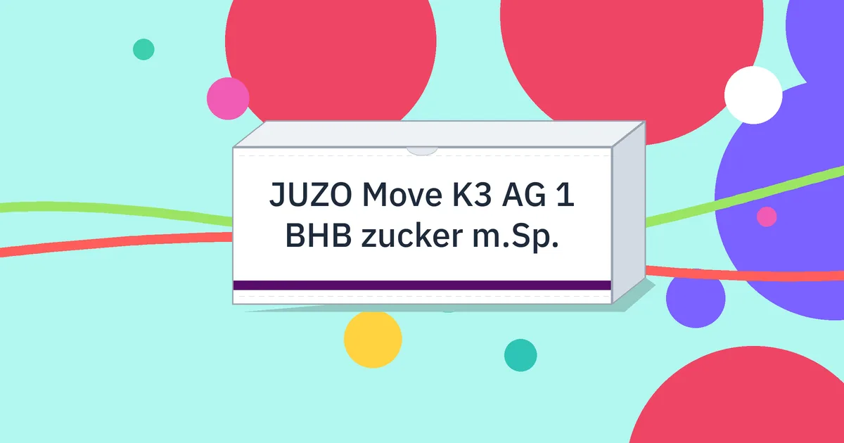 Symbolbild: Packung mit der Aufschrift JUZO Move K3 AG 1 BHB zucker m.Sp. (PZN 18575534) – Verfügbarkeit und Bezug in Apotheken in Frankfurt am Main