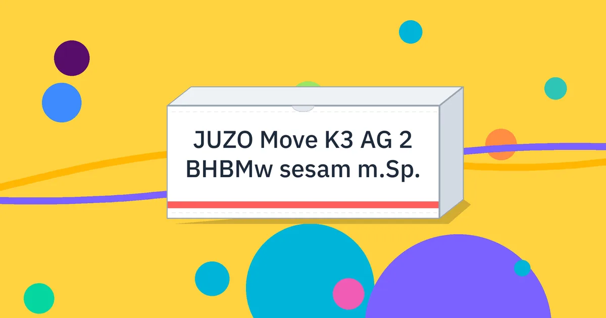 Symbolbild: Packung mit der Aufschrift JUZO Move K3 AG 2 BHBMw sesam m.Sp. (PZN 18576350) – Verfügbarkeit und Bezug in Apotheken in Frankfurt am Main