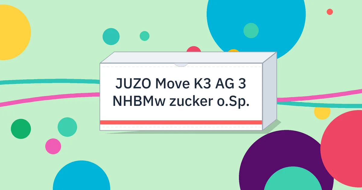 Symbolbild: Packung mit der Aufschrift JUZO Move K3 AG 3 NHBMw zucker o.Sp. (PZN 18576864) – Verfügbarkeit und Bezug in Apotheken in Frankfurt am Main