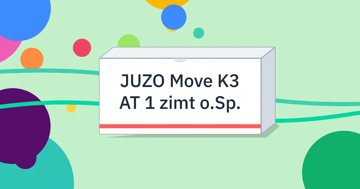 Symbolbild: Packung mit der Aufschrift JUZO Move K3 AT 1 zimt o.Sp. (PZN 20678342) – Verfügbarkeit und Bezug in Apotheken in Frankfurt am Main