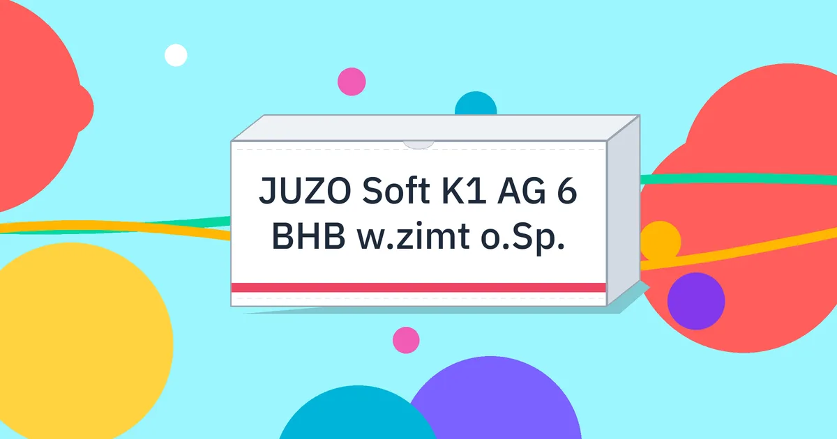 Symbolbild: Packung mit der Aufschrift JUZO Soft K1 AG 6 BHB w.zimt o.Sp. (PZN 14837374) – Verfügbarkeit und Bezug in Apotheken in Frankfurt am Main