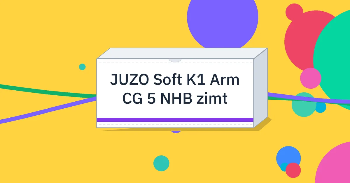 Symbolbild: Packung mit der Aufschrift JUZO Soft K1 Arm CG 5 NHB zimt (PZN 15507029) – Verfügbarkeit und Bezug in Apotheken in Frankfurt am Main