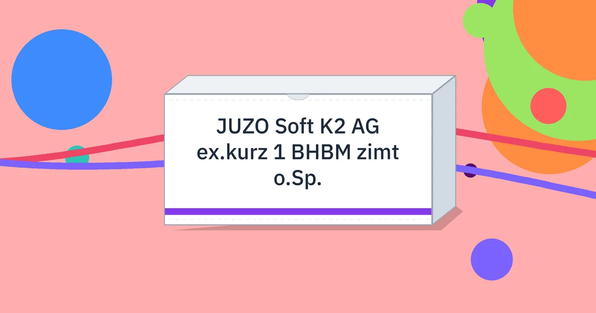 Symbolbild: Packung mit der Aufschrift JUZO Soft K2 AG ex.kurz 1 BHBM zimt o.Sp. (PZN 14862107) – Verfügbarkeit und Bezug in Apotheken in Frankfurt am Main