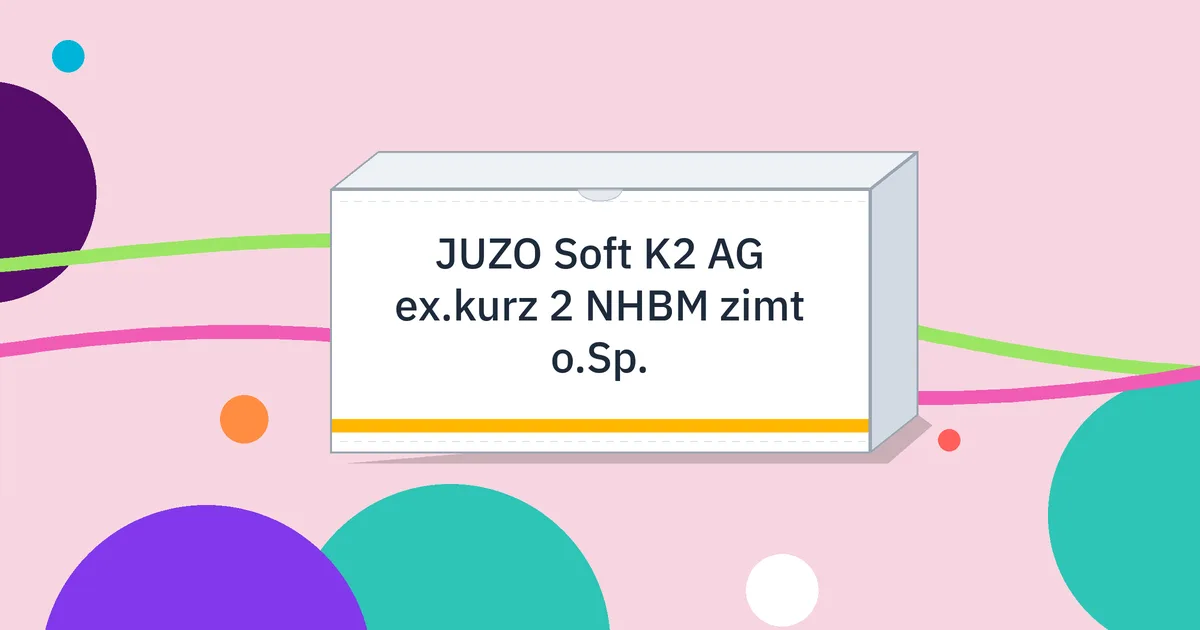 Symbolbild: Packung mit der Aufschrift JUZO Soft K2 AG ex.kurz 2 NHBM zimt o.Sp. (PZN 14998692) – Verfügbarkeit und Bezug in Apotheken in Frankfurt am Main