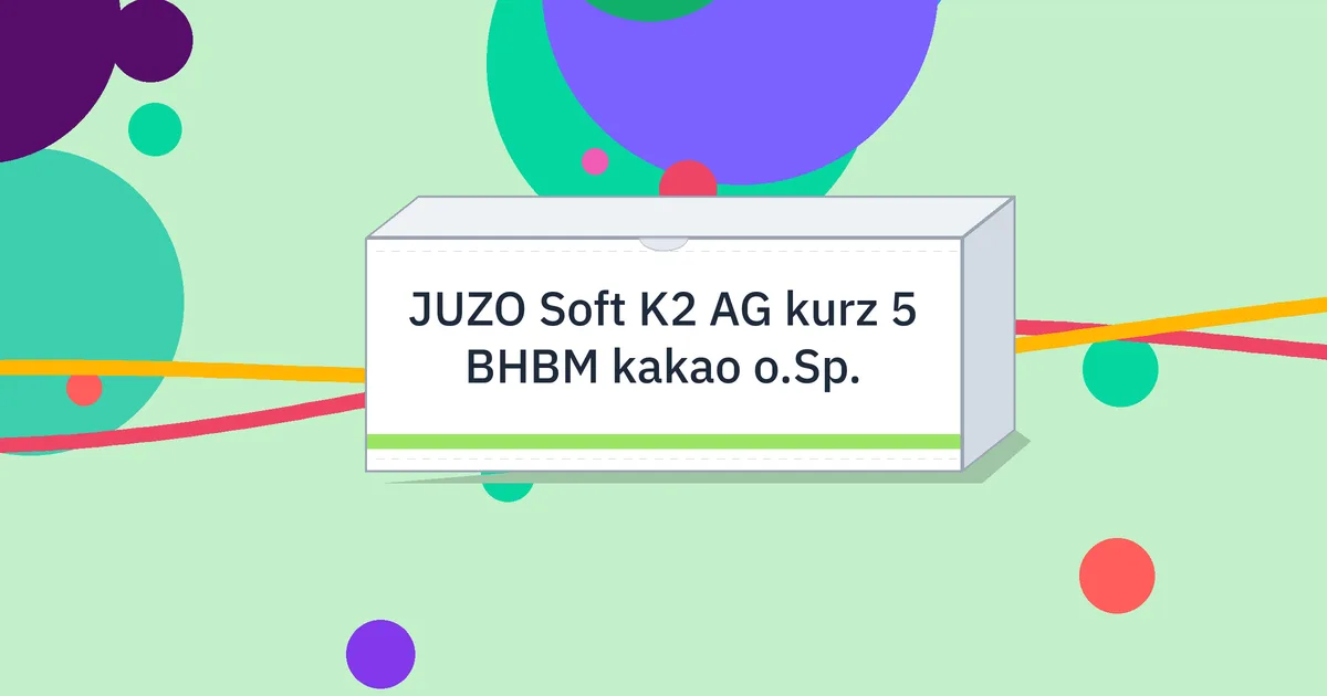 Symbolbild: Packung mit der Aufschrift JUZO Soft K2 AG kurz 5 BHBM kakao o.Sp. (PZN 14861929) – Verfügbarkeit und Bezug in Apotheken in Frankfurt am Main