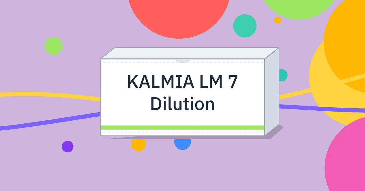 Symbolbild: Packung mit der Aufschrift KALMIA LM 7 Dilution (PZN 12927570) – Verfügbarkeit und Bezug in Apotheken in Frankfurt am Main