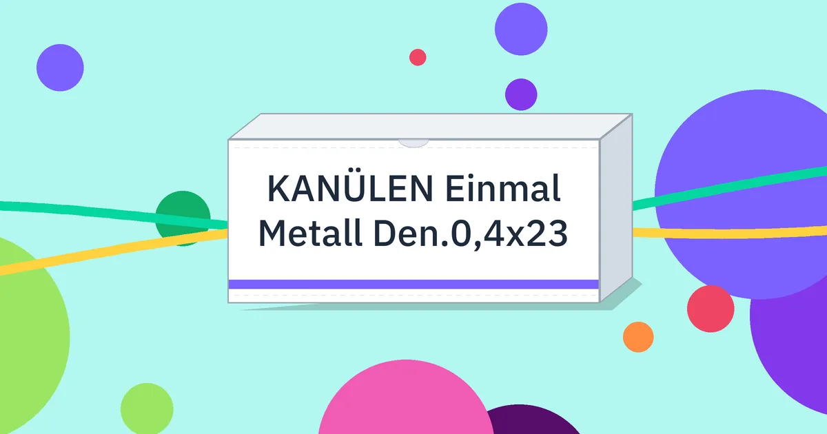 Symbolbild: Packung mit der Aufschrift KANÜLEN Einmal Metall Den.0,4x23 (PZN 02440022) – Verfügbarkeit und Bezug in Apotheken in Frankfurt am Main