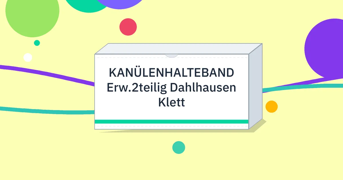 Symbolbild: Packung mit der Aufschrift KANÜLENHALTEBAND Erw.2teilig Dahlhausen Klett (PZN 04366181) – Verfügbarkeit und Bezug in Apotheken in Frankfurt am Main