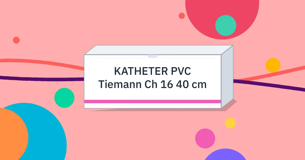 Symbolbild: Packung mit der Aufschrift KATHETER PVC Tiemann Ch 16 40 cm (PZN 10085115) – Verfügbarkeit und Bezug in Apotheken in Frankfurt am Main