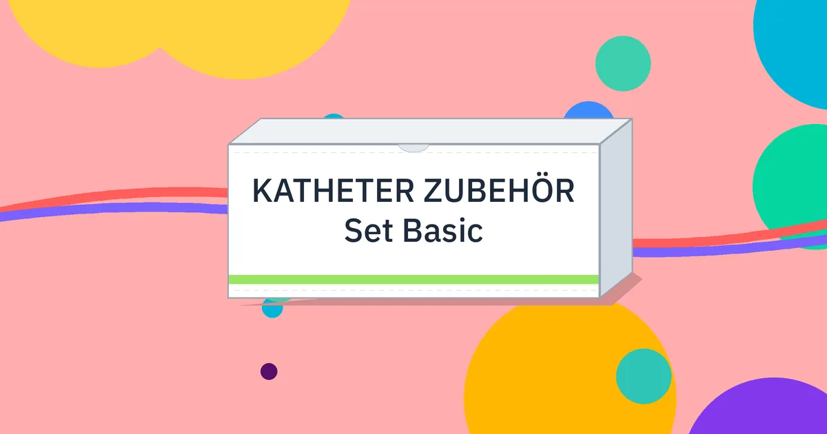 Symbolbild: Packung mit der Aufschrift KATHETER ZUBEHÖR Set Basic (PZN 19633630) – Verfügbarkeit und Bezug in Apotheken in Frankfurt am Main
