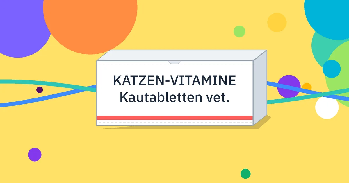 Symbolbild: Packung mit der Aufschrift KATZEN-VITAMINE Kautabletten vet. (PZN 18458047) – Verfügbarkeit und Bezug in Apotheken in Frankfurt am Main