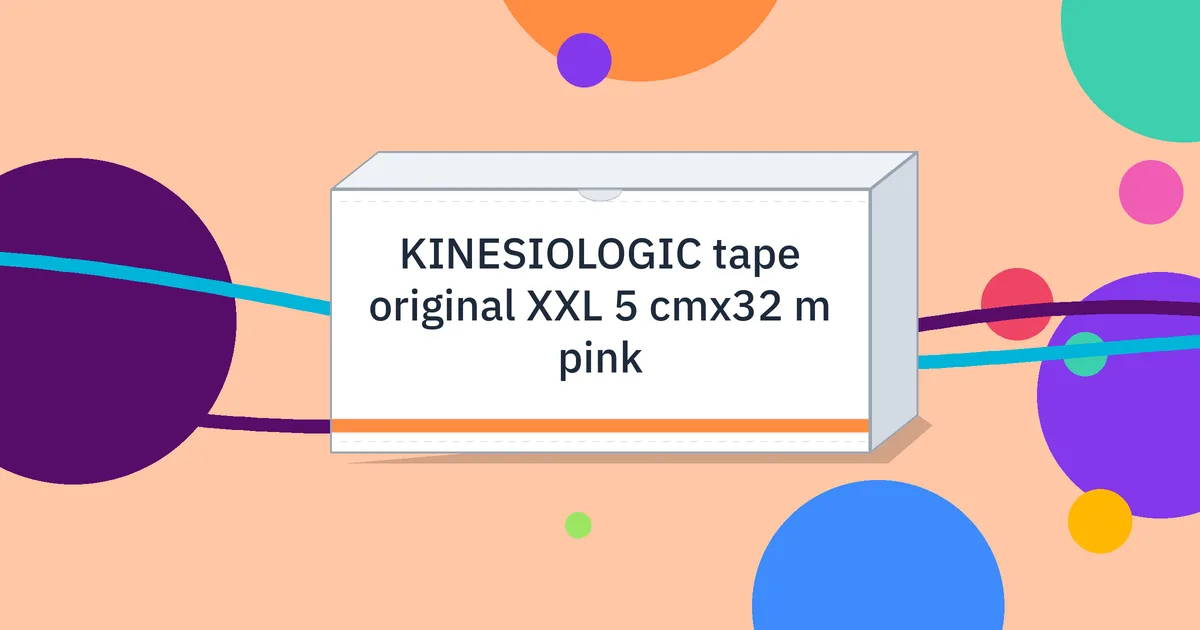 Symbolbild: Packung mit der Aufschrift KINESIOLOGIC tape original XXL 5 cmx32 m pink (PZN 10144094) – Verfügbarkeit und Bezug in Apotheken in Frankfurt am Main