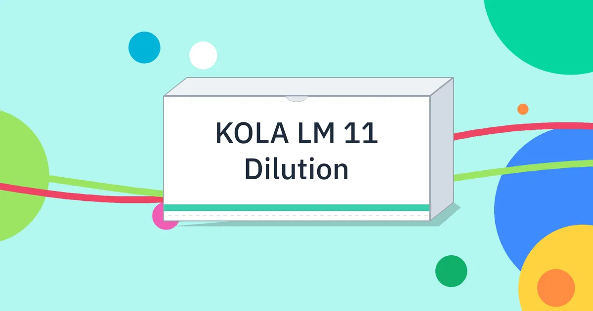 Symbolbild: Packung mit der Aufschrift KOLA LM 11 Dilution (PZN 13519436) – Verfügbarkeit und Bezug in Apotheken in Frankfurt am Main