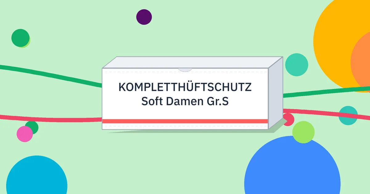 Symbolbild: Packung mit der Aufschrift KOMPLETTHÜFTSCHUTZ Soft Damen Gr.S (PZN 09295959) – Verfügbarkeit und Bezug in Apotheken in Frankfurt am Main