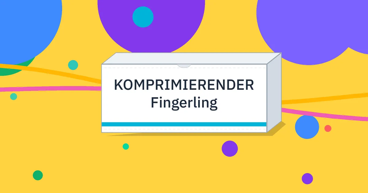 Symbolbild: Packung mit der Aufschrift KOMPRIMIERENDER Fingerling (PZN 20318690) – Verfügbarkeit und Bezug in Apotheken in Frankfurt am Main