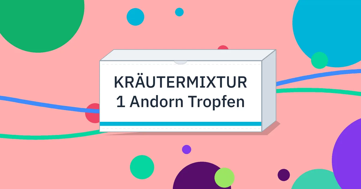 Symbolbild: Packung mit der Aufschrift KRÄUTERMIXTUR 1 Andorn Tropfen (PZN 15329444) – Verfügbarkeit und Bezug in Apotheken in Frankfurt am Main