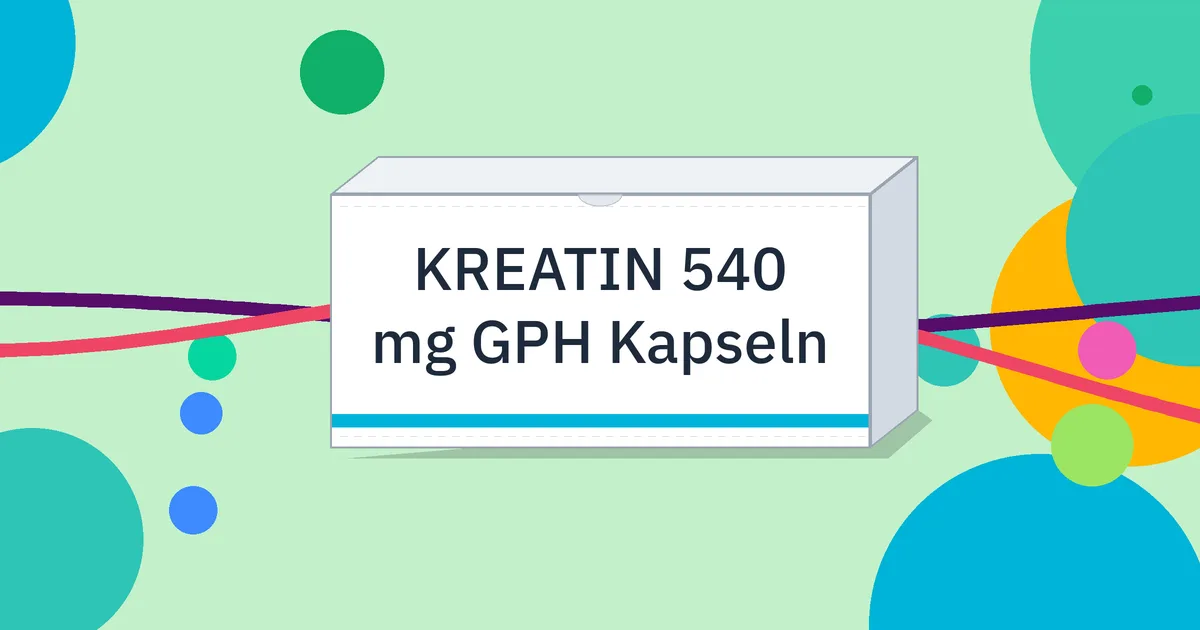 Symbolbild: Packung mit der Aufschrift KREATIN 540 mg GPH Kapseln (PZN 09324299) – Verfügbarkeit und Bezug in Apotheken in Frankfurt am Main