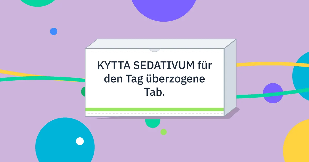 Symbolbild: Packung mit der Aufschrift KYTTA SEDATIVUM für den Tag überzogene Tab. (PZN 04215677) – Verfügbarkeit und Bezug in Apotheken in Frankfurt am Main
