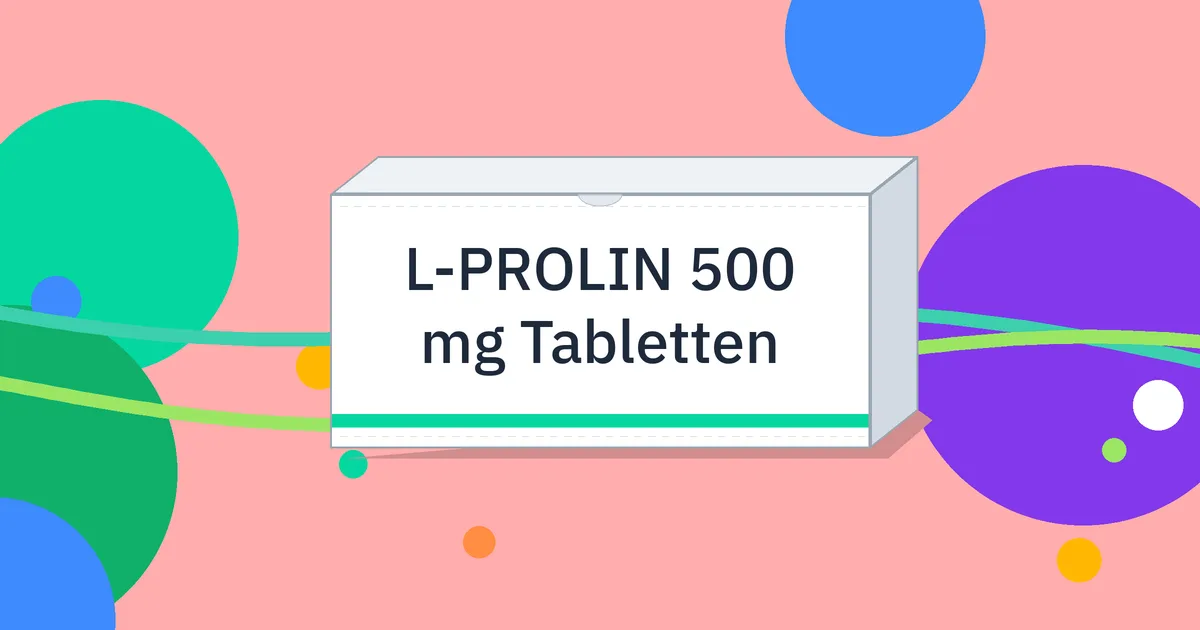 Symbolbild: Packung mit der Aufschrift L-PROLIN 500 mg Tabletten (PZN 18486492) – Verfügbarkeit und Bezug in Apotheken in Frankfurt am Main