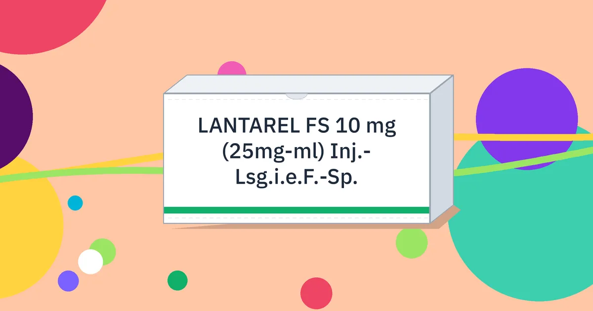 Symbolbild: Packung mit der Aufschrift LANTAREL FS 10 mg (25mg-ml) Inj.-Lsg.i.e.F.-Sp. (PZN 09221412) – Verfügbarkeit und Bezug in Apotheken in Frankfurt am Main