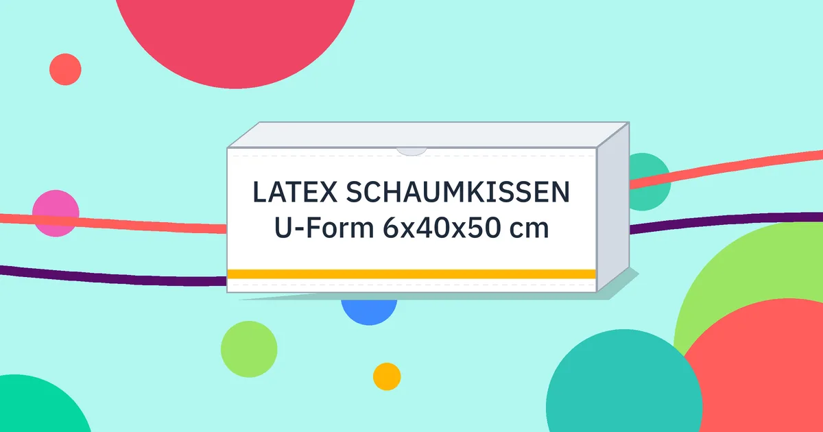Symbolbild: Packung mit der Aufschrift LATEX SCHAUMKISSEN U-Form 6x40x50 cm (PZN 07274462) – Verfügbarkeit und Bezug in Apotheken in Frankfurt am Main