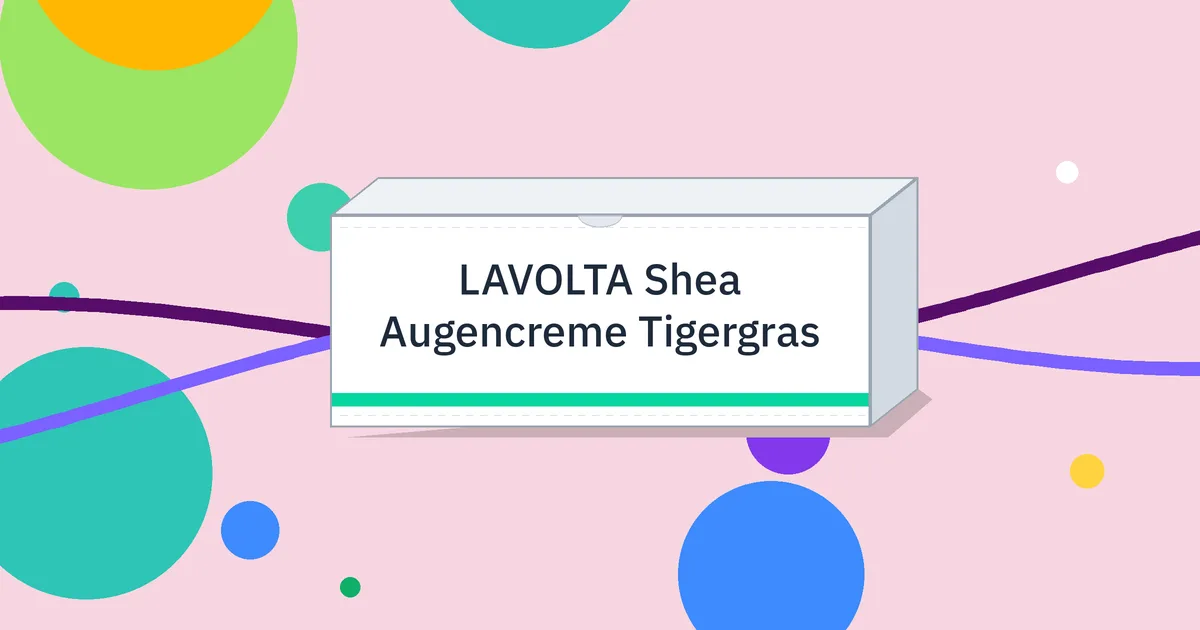 Symbolbild: Packung mit der Aufschrift LAVOLTA Shea Augencreme Tigergras (PZN 07585305) – Verfügbarkeit und Bezug in Apotheken in Frankfurt am Main