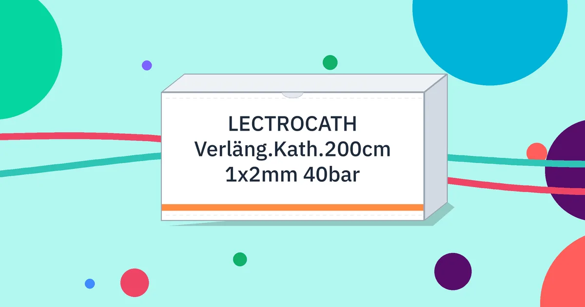 Symbolbild: Packung mit der Aufschrift LECTROCATH Verläng.Kath.200cm 1x2mm 40bar (PZN 00965890) – Verfügbarkeit und Bezug in Apotheken in Frankfurt am Main