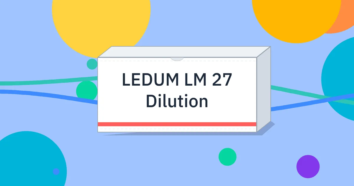 Symbolbild: Packung mit der Aufschrift LEDUM LM 27 Dilution (PZN 12930365) – Verfügbarkeit und Bezug in Apotheken in Frankfurt am Main