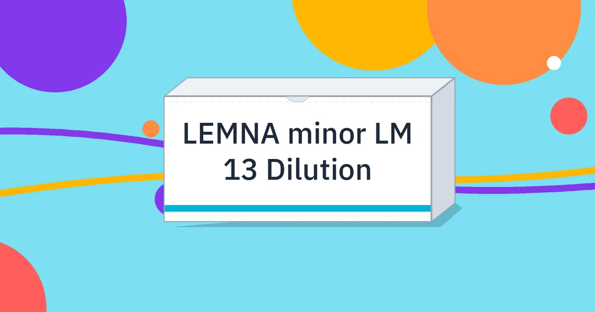Symbolbild: Packung mit der Aufschrift LEMNA minor LM 13 Dilution (PZN 13524986) – Verfügbarkeit und Bezug in Apotheken in Frankfurt am Main