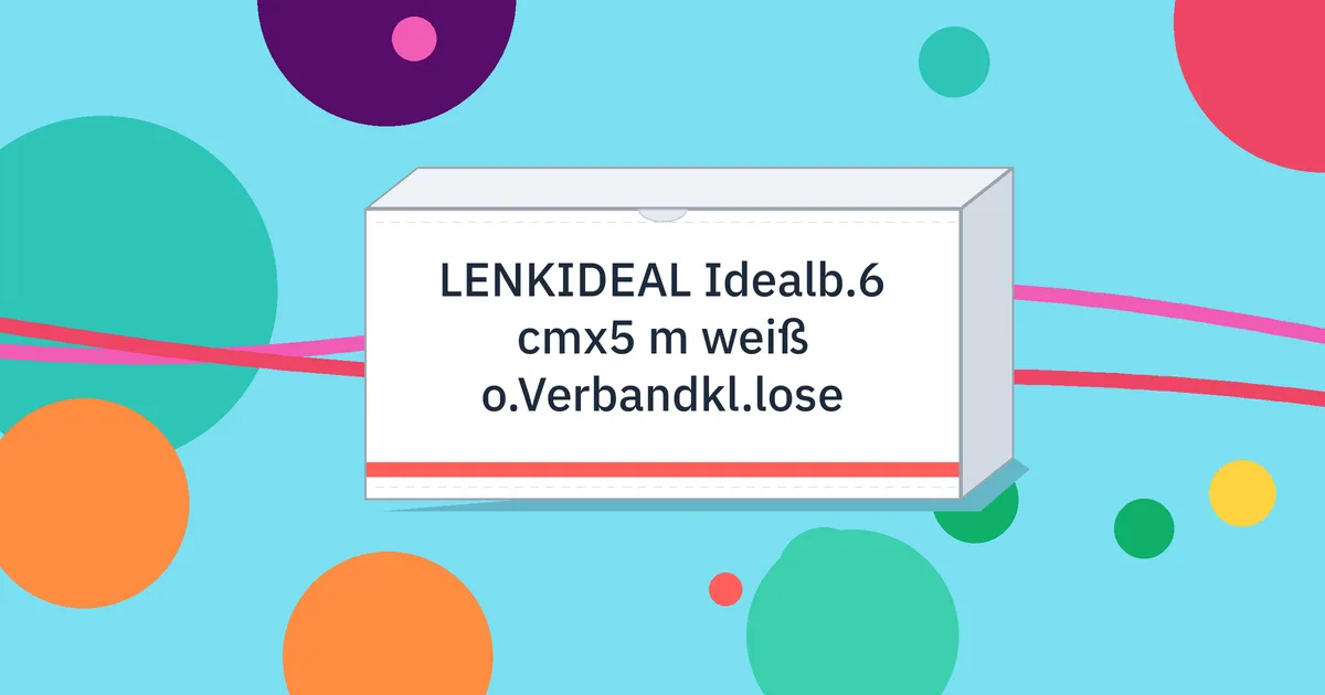 Symbolbild: Packung mit der Aufschrift LENKIDEAL Idealb.6 cmx5 m weiß o.Verbandkl.lose (PZN 07600855) – Verfügbarkeit und Bezug in Apotheken in Frankfurt am Main