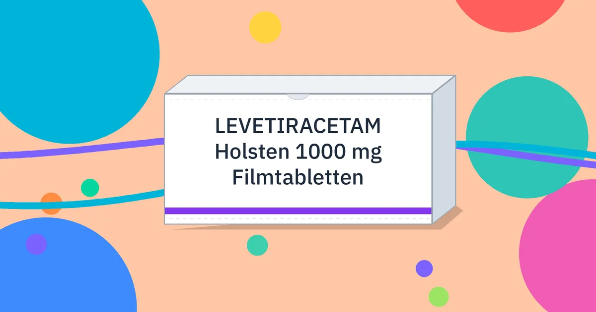 Symbolbild: Packung mit der Aufschrift LEVETIRACETAM Holsten 1000 mg Filmtabletten (PZN 12550071) – Verfügbarkeit und Bezug in Apotheken in Frankfurt am Main
